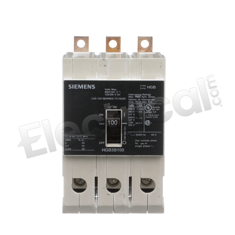 Siemens HGB3B100B Molded Case Circuit Breaker