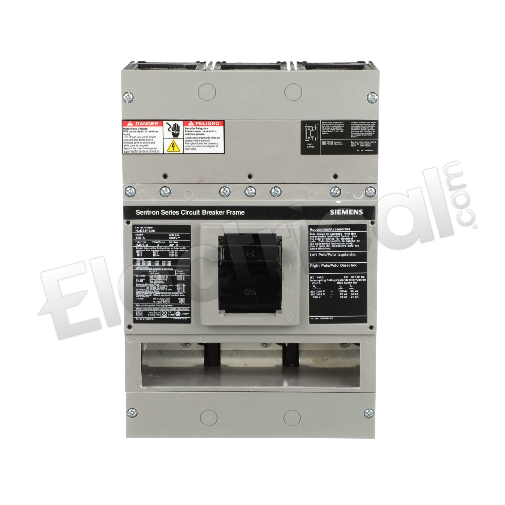 HJD63F400 Siemens 400A 3P Sentron Series Molded Case Circuit Breaker