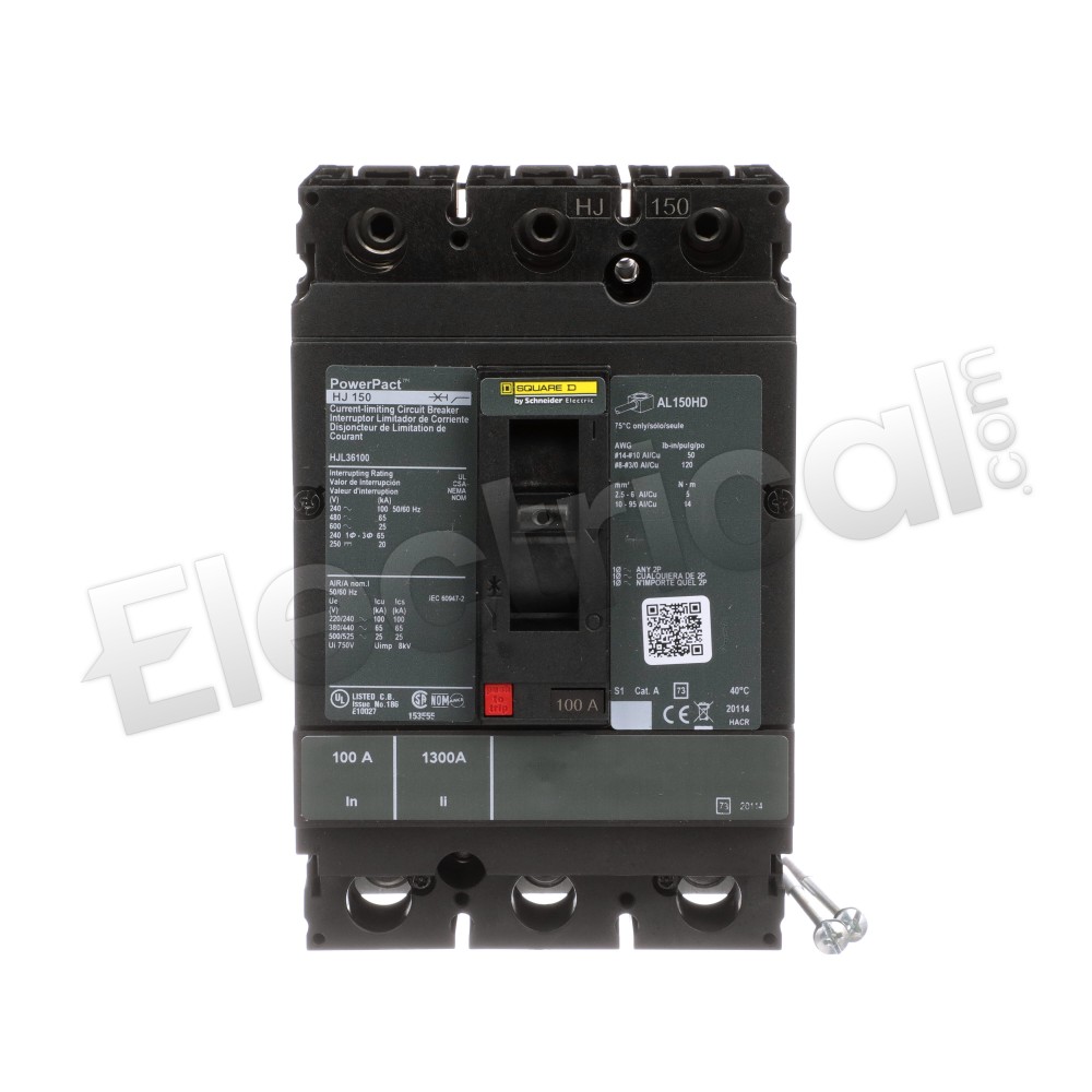 HJL36100M73 Schneider Electric 100A 3P PowerPact Molded Case Circuit ...