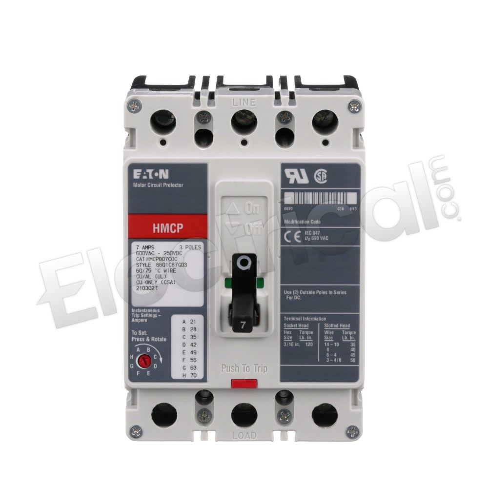 Eaton Cutler Hammer HMCP007C0C (HMCP0070C) Molded Case Circuit Breaker