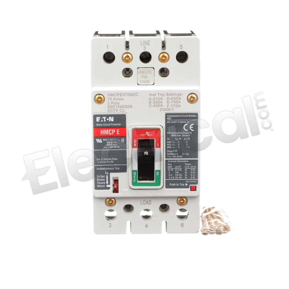 HMCPE070M2C Eaton 70A 3P Series G Molded Case Circuit Breaker