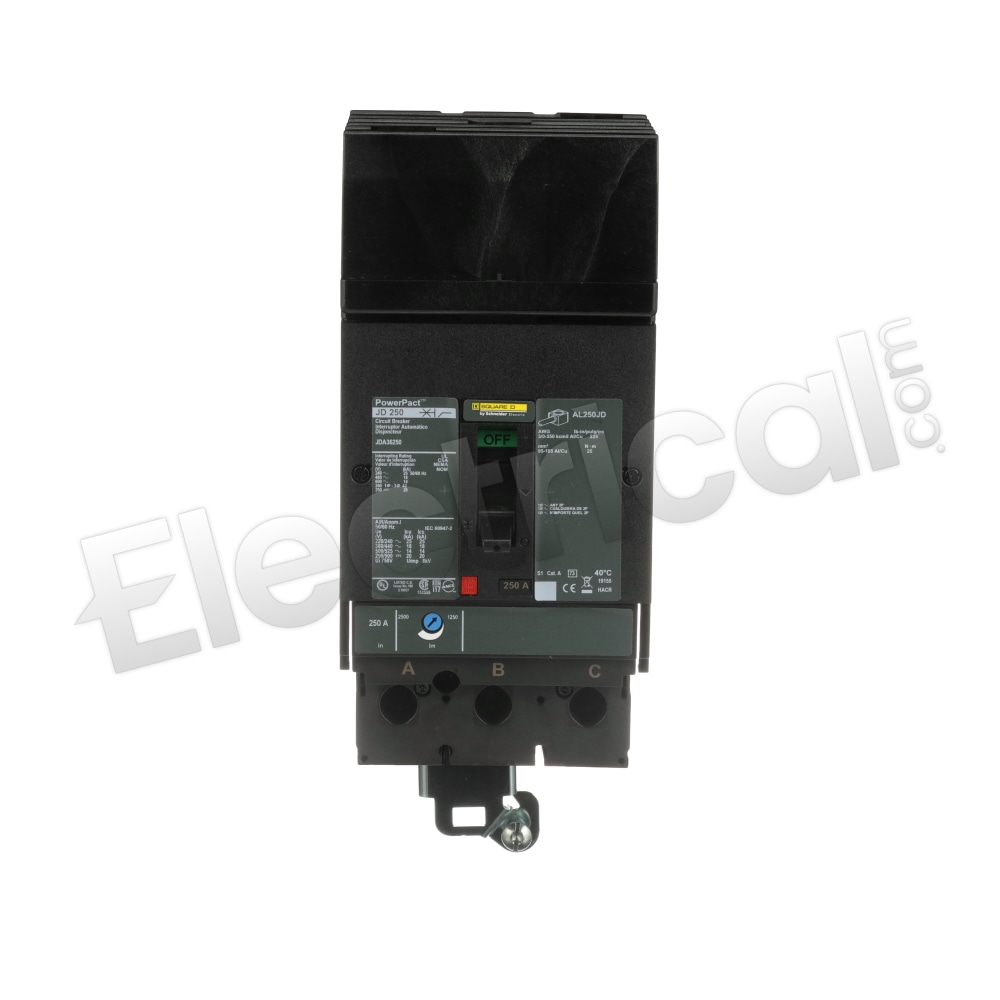 JDA36250 Square D 250A 3P PowerPact Molded Case Circuit Breaker