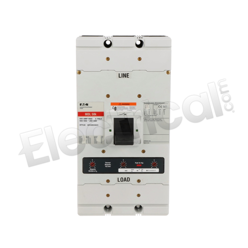 Eaton Cutler Hammer MDL3800 Molded Case Circuit Breaker