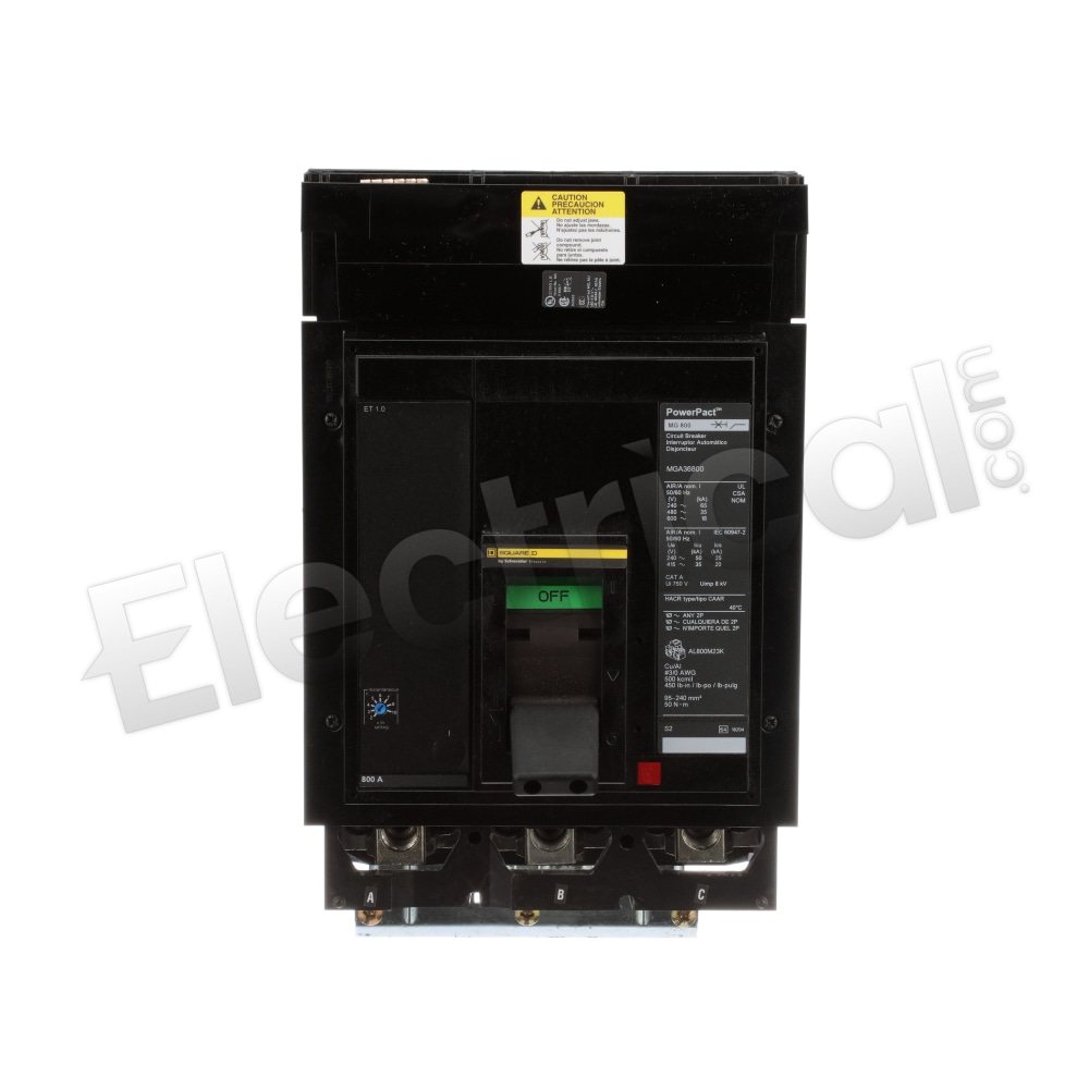MGA36800 Schneider Electric 800A 3P PowerPact Molded Case Circuit Breaker