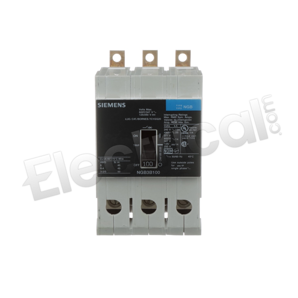 Siemens NGB3B100B Molded Case Circuit Breaker