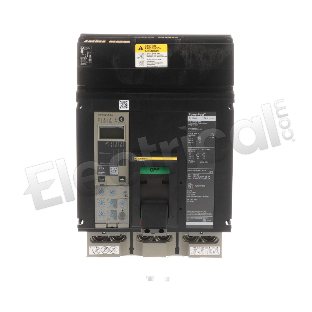 PJA36100U44AAC Square D 1000A 3P PowerPact Molded Case Circuit Breaker