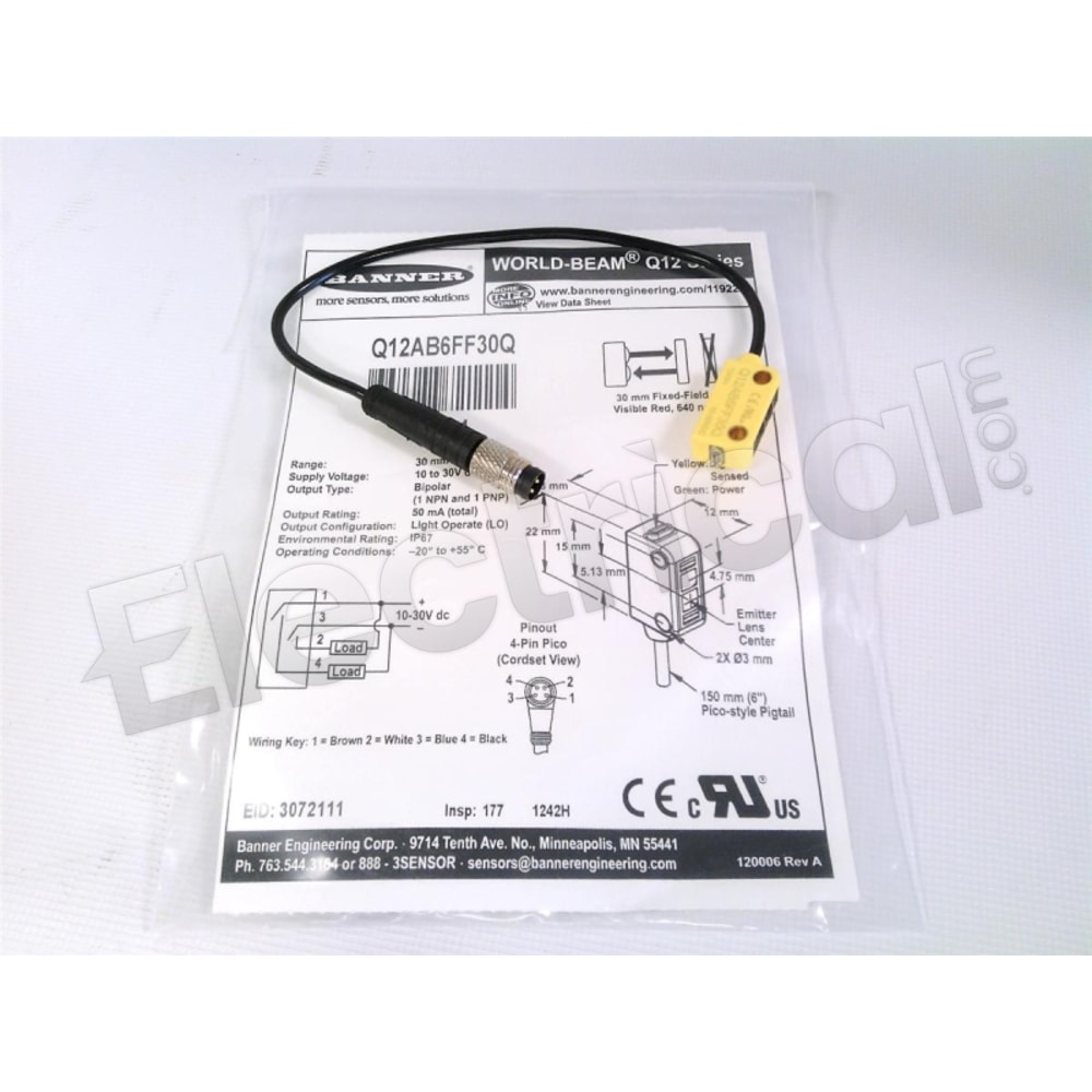 Banner Engineering Q12AB6FF30Q Sensor Automation