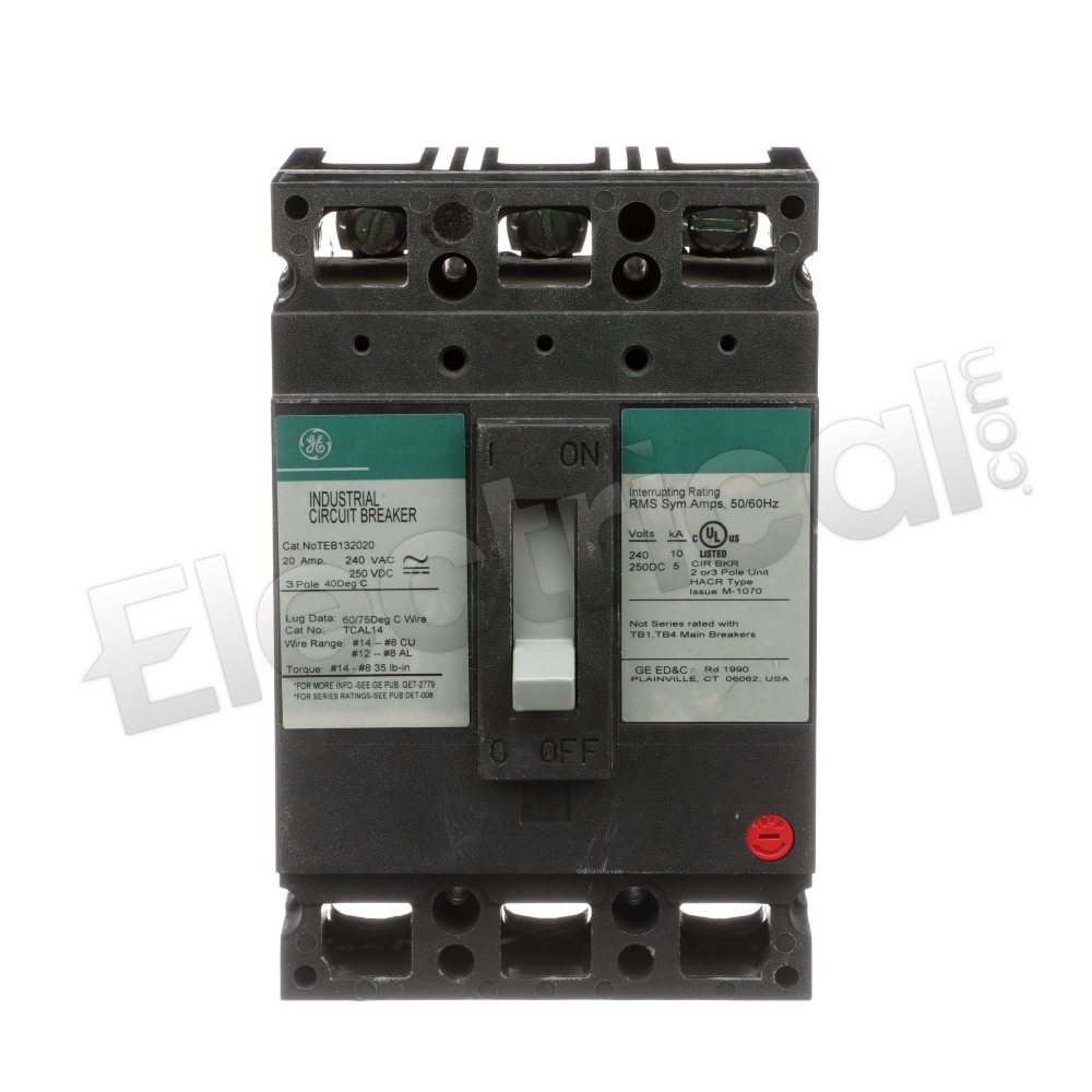 TEB132020 General Electric 20A 3P E150 Line Molded Case Circuit Breaker