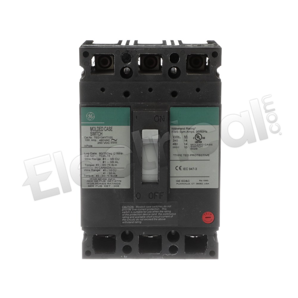 General Electric TED134YT100 (TED-134YT100) Molded Case Circuit Breaker