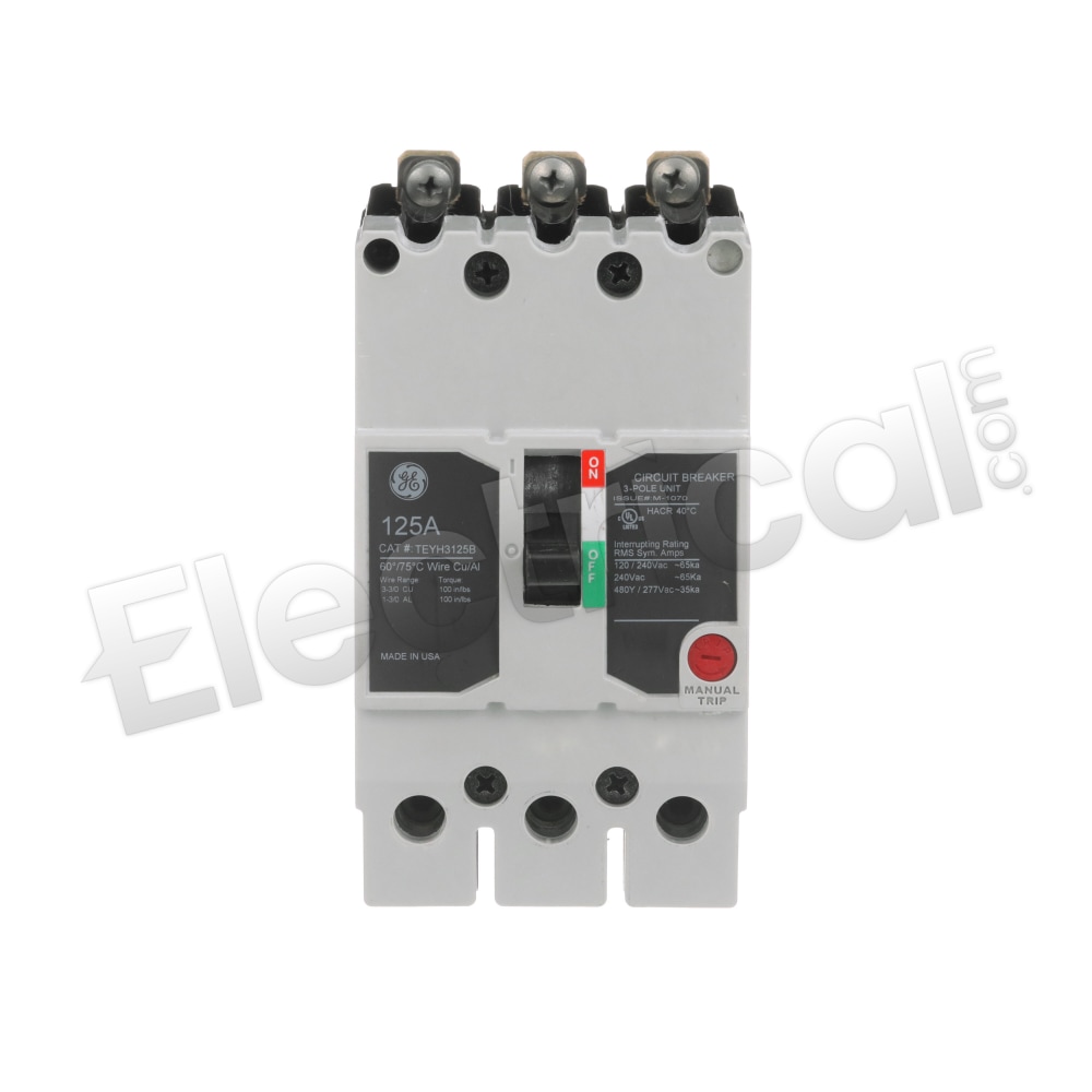 TEYH3125B General Electric 125A 3P TEY Series Molded Case Circuit Breaker