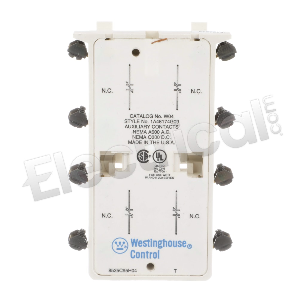 Cutler Hammer W04 Contactor And Motor Starter Auxiliary Motor Control